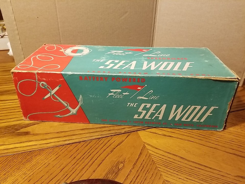 Vintage Fleet Line SEA WOLF Battery Powered Boat BO with NICE! ORIGINAL ...