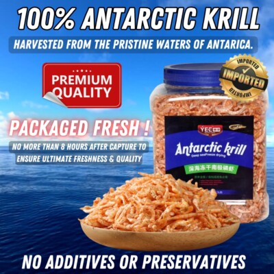 10.58oz - Premium ANTARTIC Freeze Dried Krill for Fish, Reptiles, Cat ...