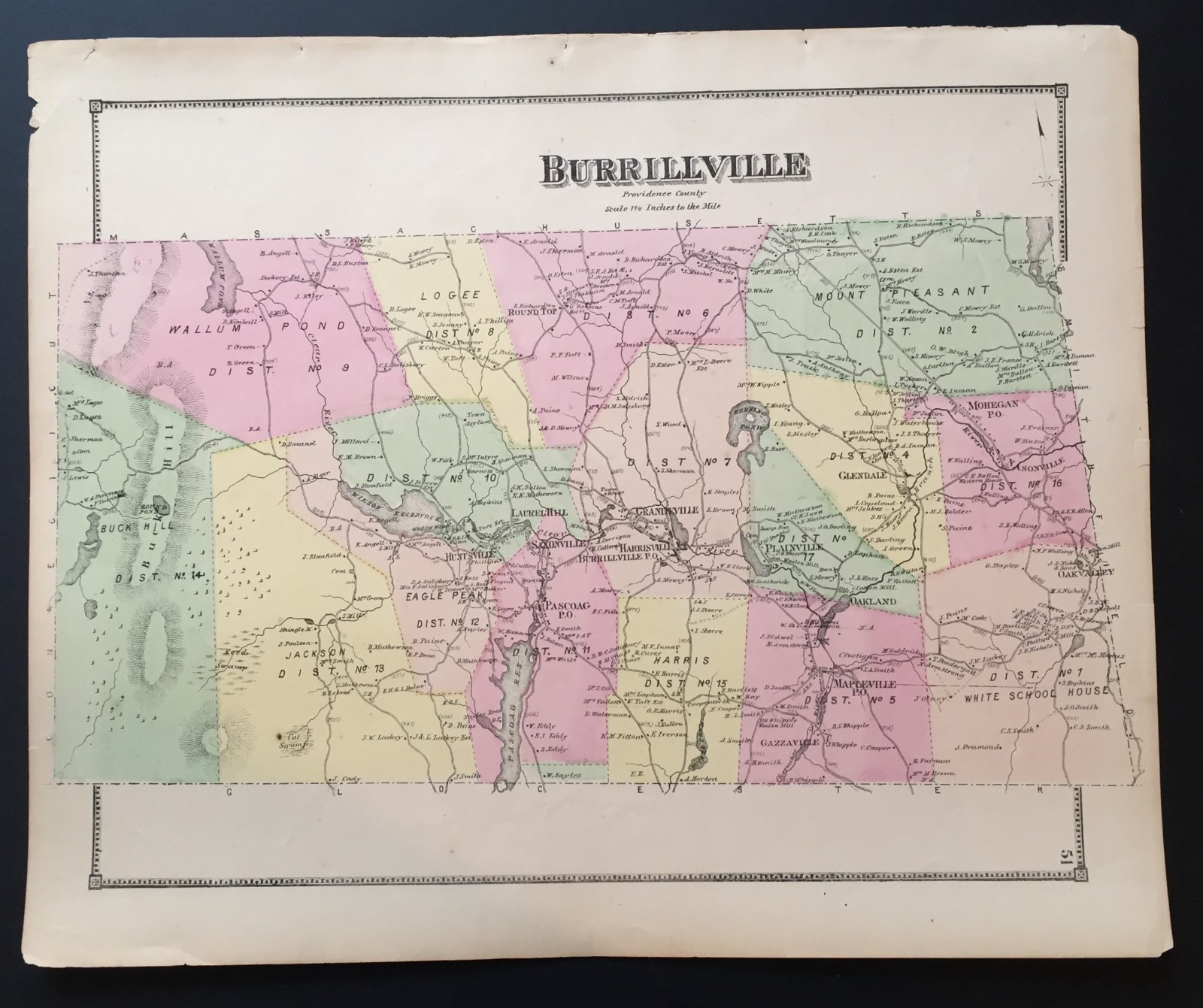 Burrillville, Rhode Island 1870 Map | eBay