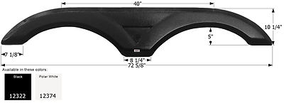 ICON Tandem RV Fender Skirt FS2322, Black | eBay