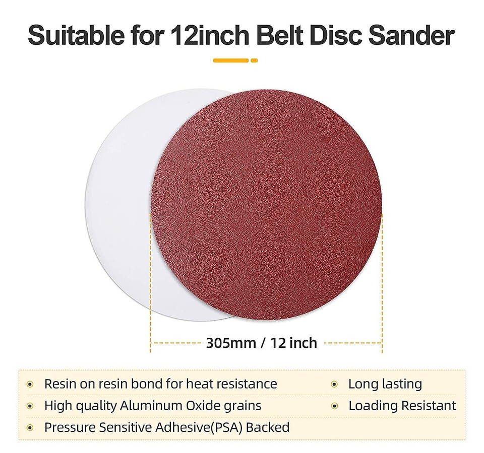 60x 12inch PSA Sanding Disc Self Adhesive Back 80-400 Grit Sticky ...