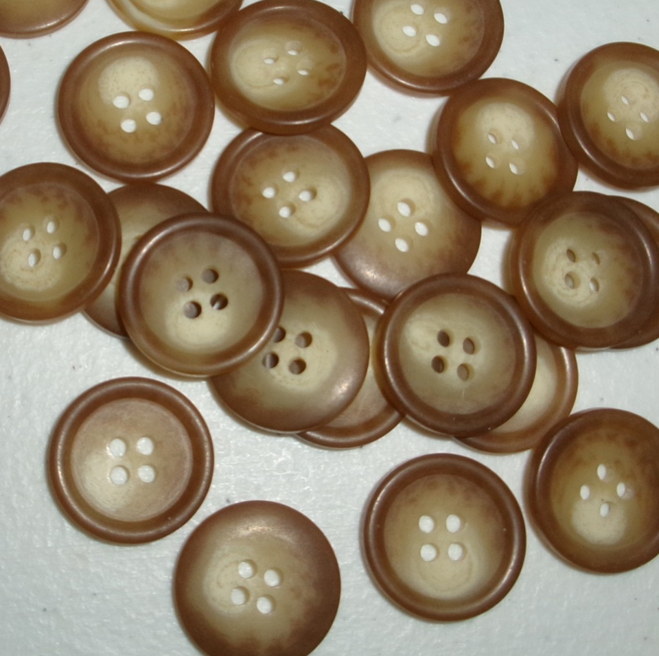 LOT OF 25 MULTICOLOR BROWN 3/4th INCH 4 hole BUTTONS, NEW | eBay