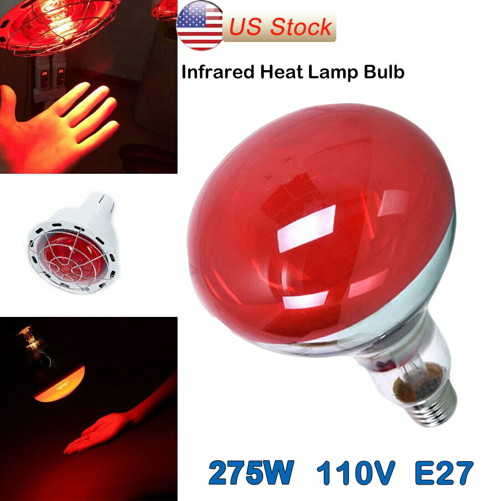 275W IR Infrared Red Heat Light Therapy Bulb Lamp For Muscle Pain ...