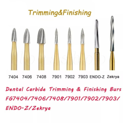 Dental Carbide Burs FG Gold Trimming & Finishing FG7404/7406/7408/7901 ...