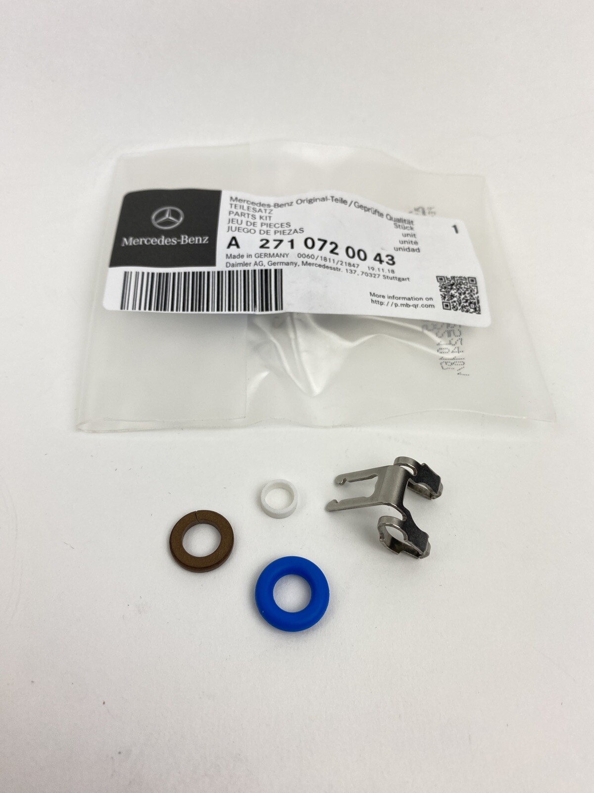 Genuine Mercedes-Benz OEM Fuel Injector Seal O-ring Kit & Retainer 271 ...