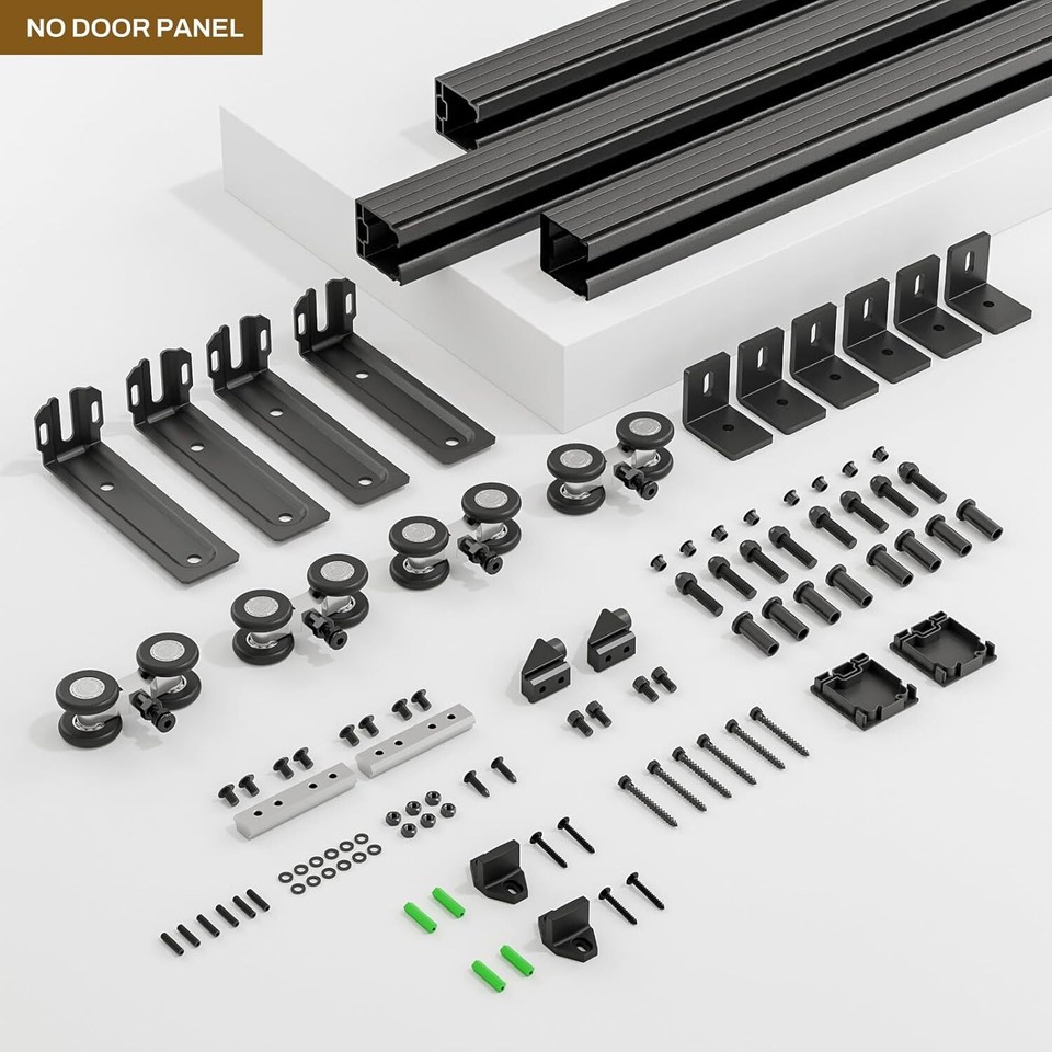 6FT-10FT Box Rail Heavy Duty Sliding Barn DoorHardware Track Kit,Wall ...