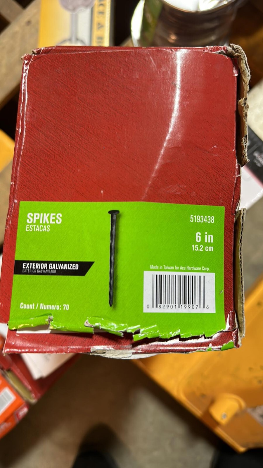 Box of 70pc Galvanized 6" Landscape Spikes Spiral shank Timber Ties ...