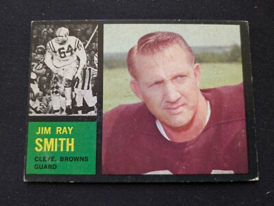 1962 Topps Football Card # 30 Jim Ray Smith - Cleveland Browns (VG/EX ...