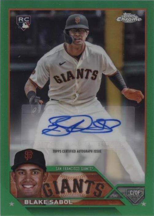 2023 Topps Chrome Update Series - Autographs Blake Sabol #AC-BSA Green ...