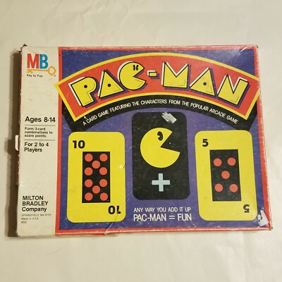 Vintage PAC-MAN Board Card Game w/ Box 1980 Milton Bradley MB 100% ...