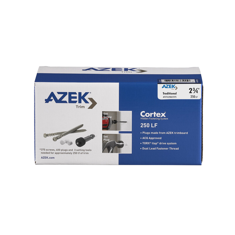 Cortex Azek No. 9 x 2-3/4 in. L Square Trim Head Trim Screws with Plugs ...