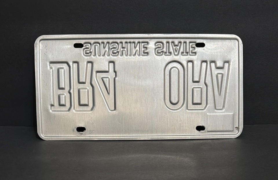 FLORIDA PERMANENT LICENSE PLATE BR4 🍊 0RA — SUNSHINE STATE | eBay