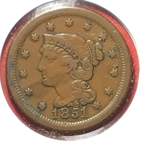 1851 US Braided Variety "LARGE CENT" Very Fine! Nice! Old US Coin! | eBay