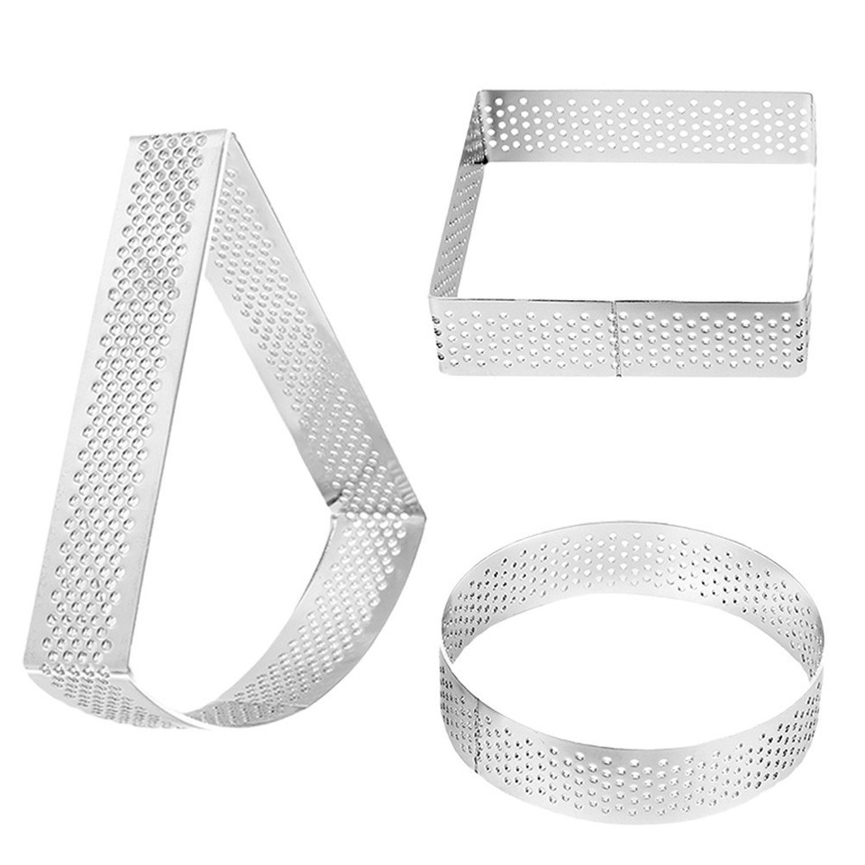 3 Pcs Multi-shape Stainless Steel Baking Molds Triangle Square Cake ...