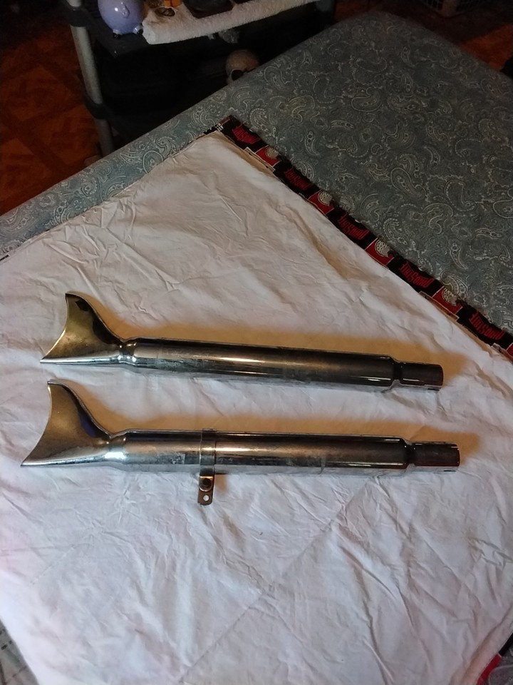 Harley Davidson Panhead Shovelhead Knucklehead Fishtail Exhaust Muffler ...