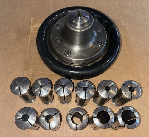 HARDINGE SJOGREN No. 1 SPEED COLLET CHUCK 8”, #28 back plate, 12 COLLETS 5C | eBay