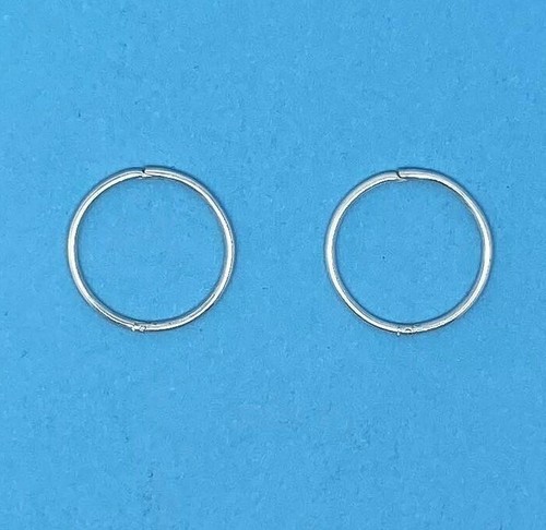 Genuine 925 Sterling Silver 15mm Hinged Sleeper Hoop Earrings | eBay