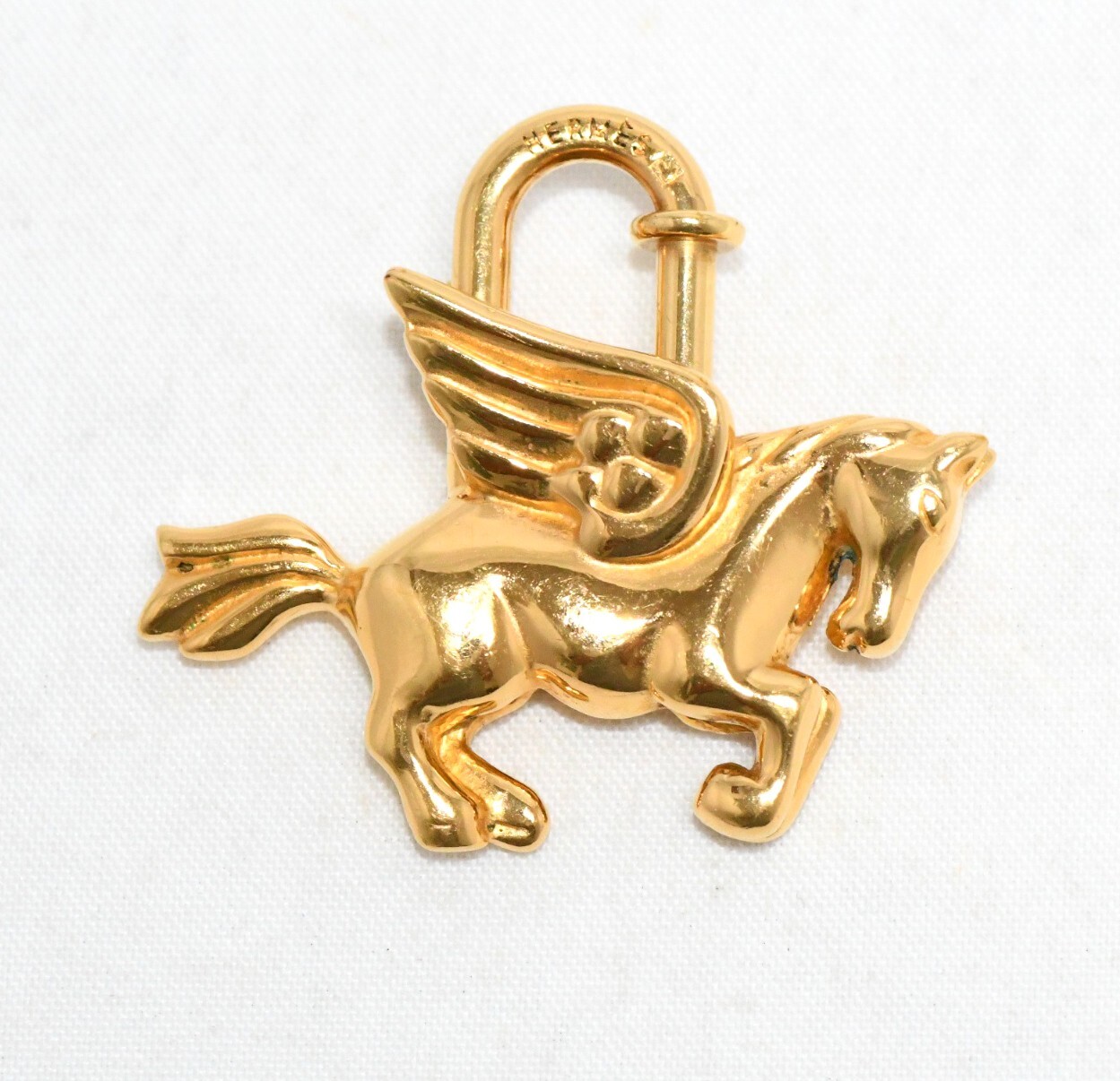 Hermes Cadena Gold Pegasus horse motif bag charm lock 064 | eBay