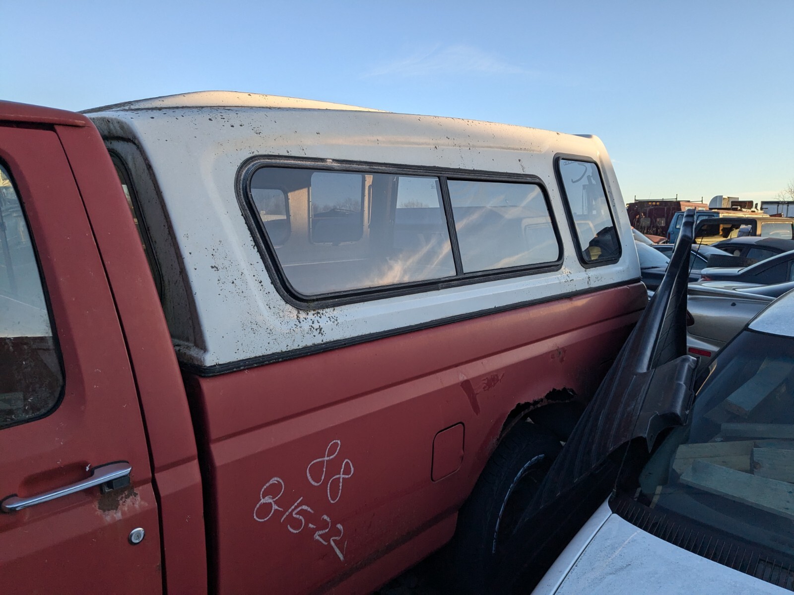 1988 Ford F-250 Long Bed Camper Bed Topper Fiberglass White (FITS 80-96 ...