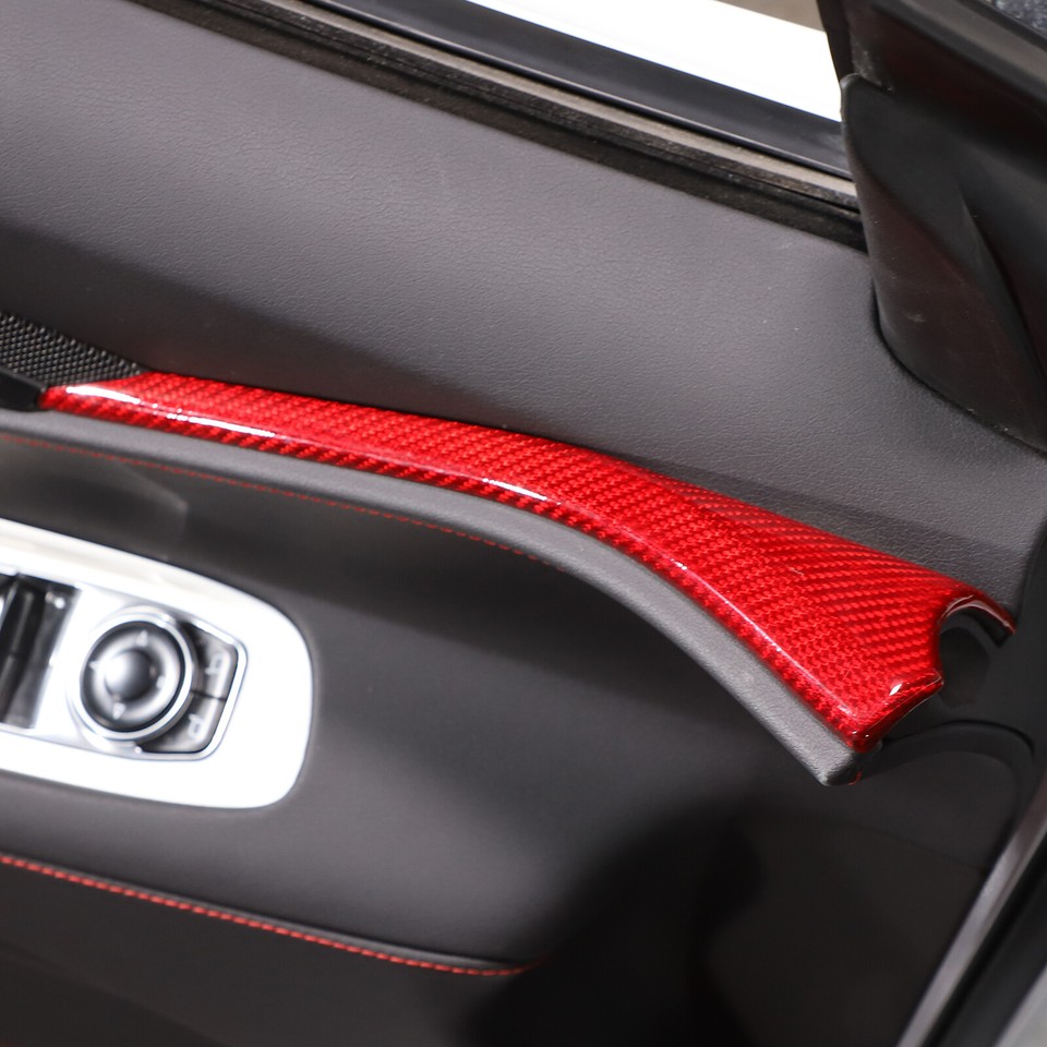 Red Real Carbon Fiber Interior Window Upper Door Panel trim For ...