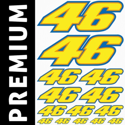 46 VALENTINO ROSSI - KIT Decals Stickers Sponsors Car Bike Motorcycle ...