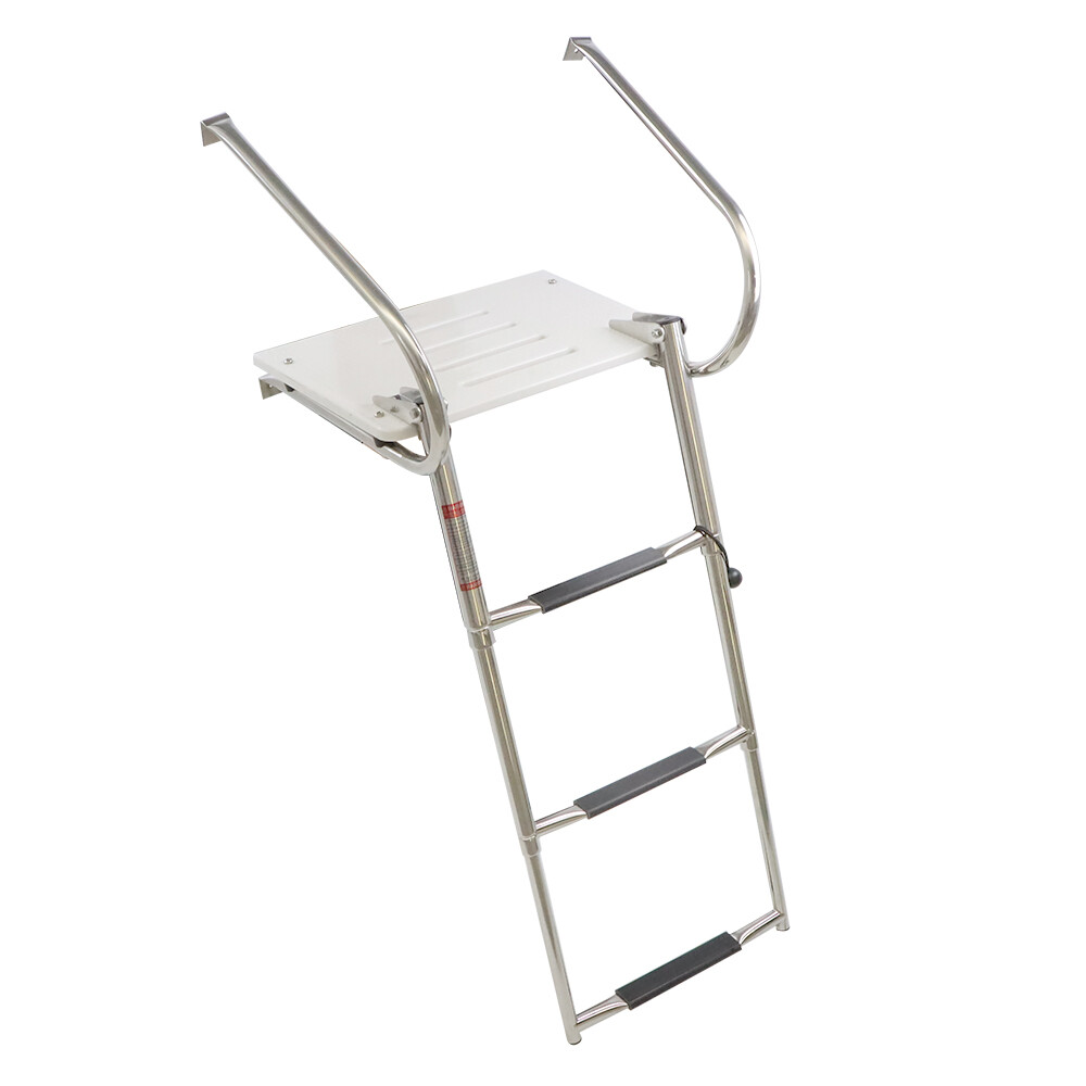 With Telescoping 2 Handr 3-Step Stainless Steel Ship Ladder With ...