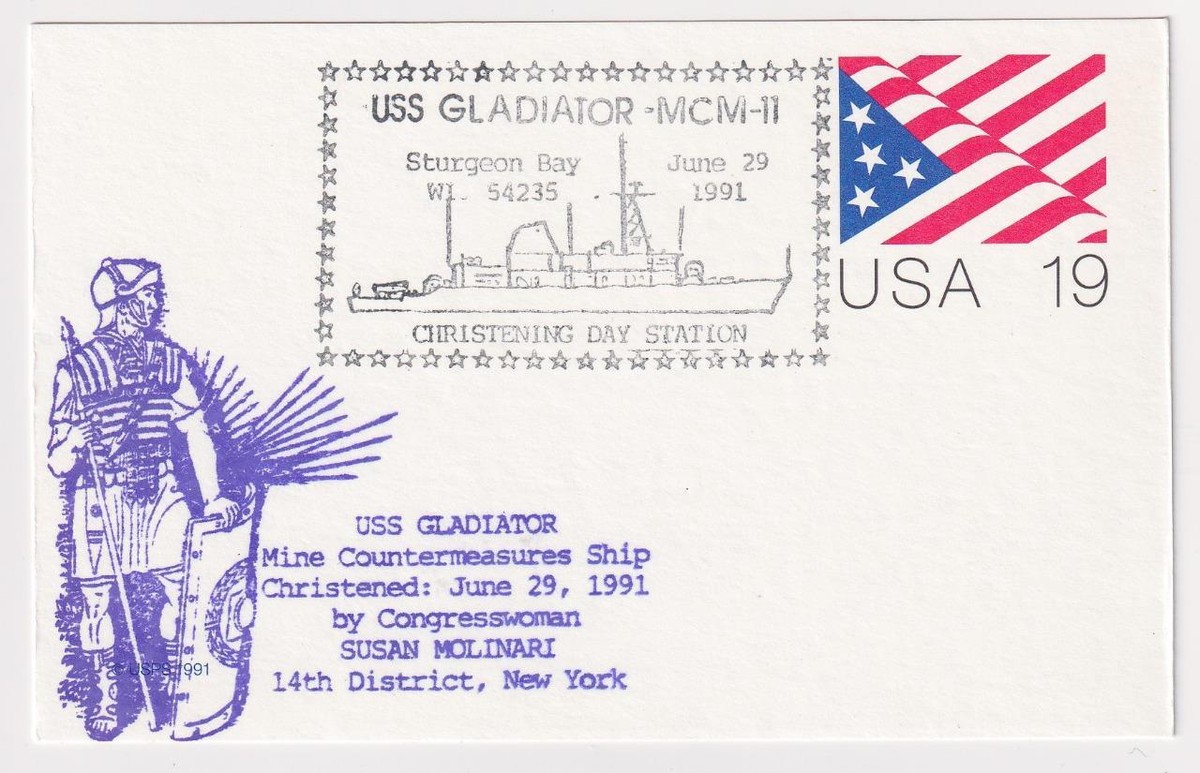 Uss Gladiator The Corps USS Gladiator MCM 11 MTT Logo White Baseball