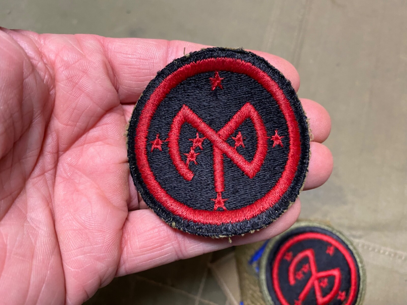 ORIGINAL WWII US 27TH INFANTRY DIVISION SLEEVE INSIGNIA PATCH-RARE OD ...