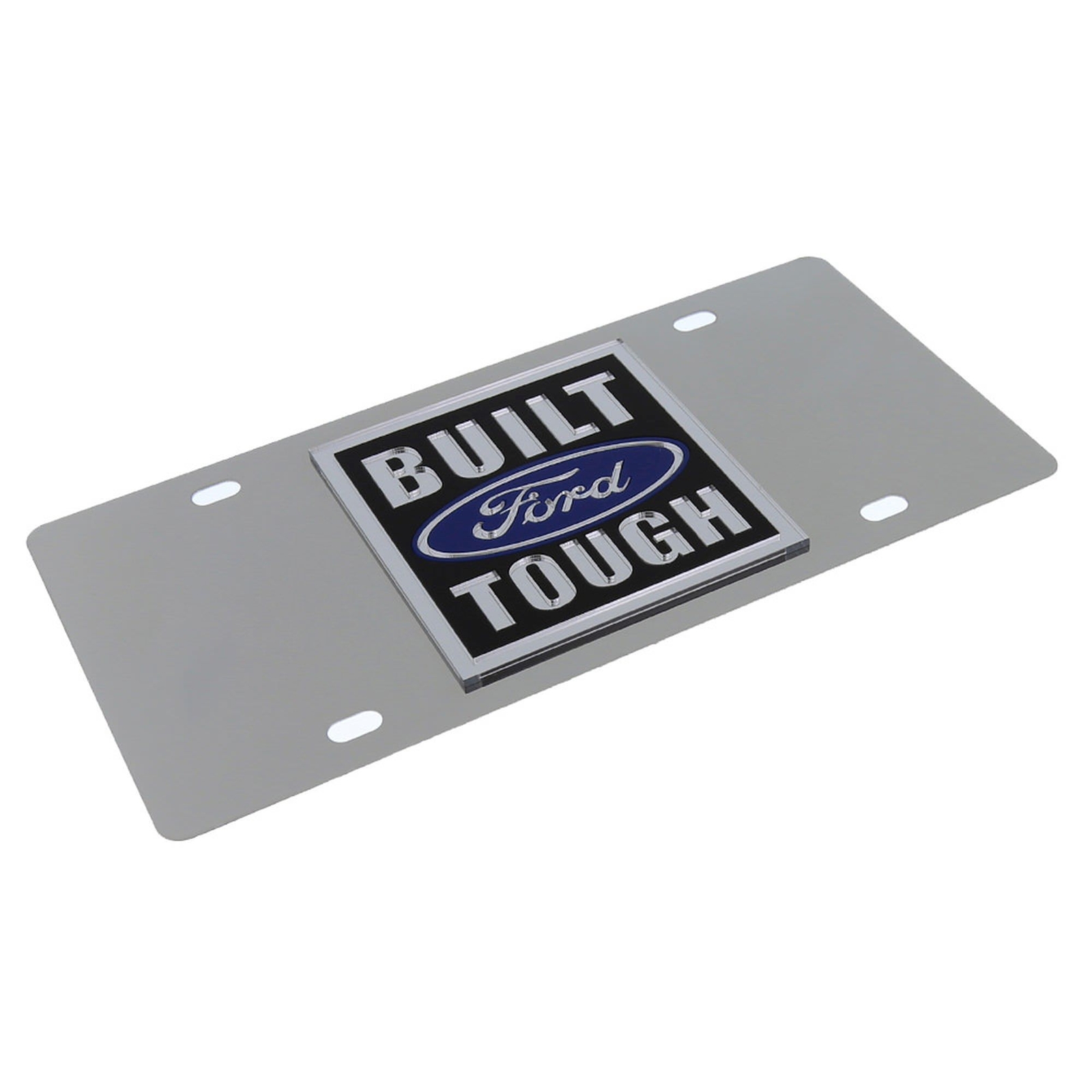 Ford Built Tough Stainless Steel License Plate (Chrome) | eBay