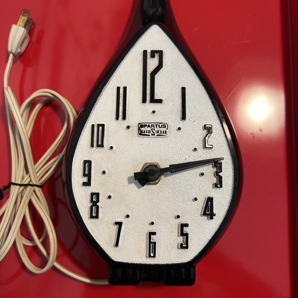 VINTAGE Spartus Black Cat Clock Missing Tail & Dial & Screws for Parts ...