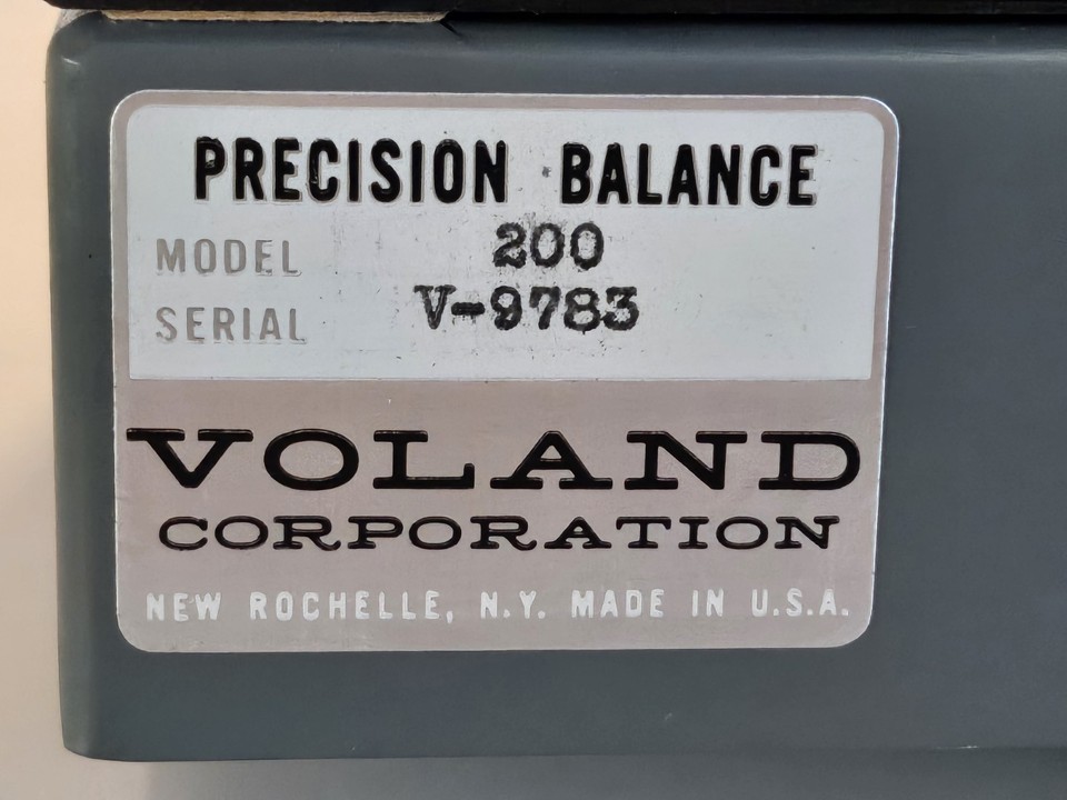 Voland & Sons Model 200 Analytical Balance Instrument | eBay