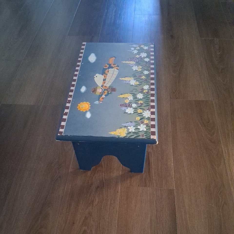 Hand-painted Wooden Step Stool Garden Stool Plant Stand for Indoor ...