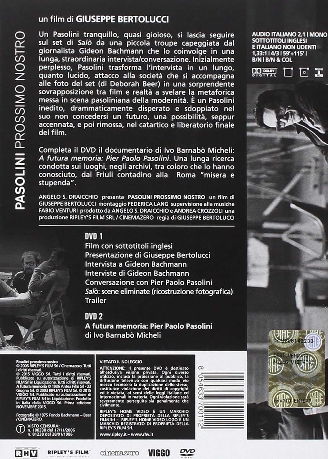 Pasolini prossimo nostro (DVD) Pier Paolo Pasolini Franco Merli (US IMPORT) | eBay Australia