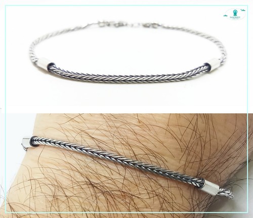 Men's Silver 925% Bracelet Bali Chain Ethnic Mesh | eBay