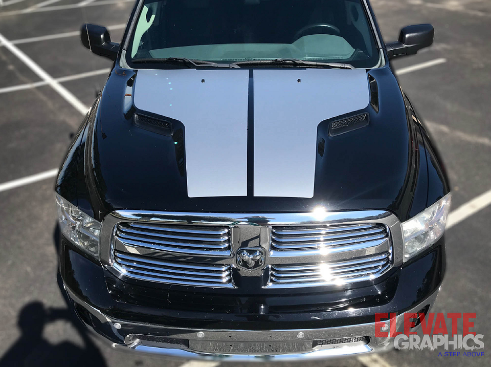 For Dodge Ram 1500 Stripes Sport Hood Graphics Racing Decals Vinyl 3M ...