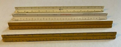 Lot of 4 Triangle Drafting Rulers: 2 x Wood Dietzgen & 2 Plastic | eBay