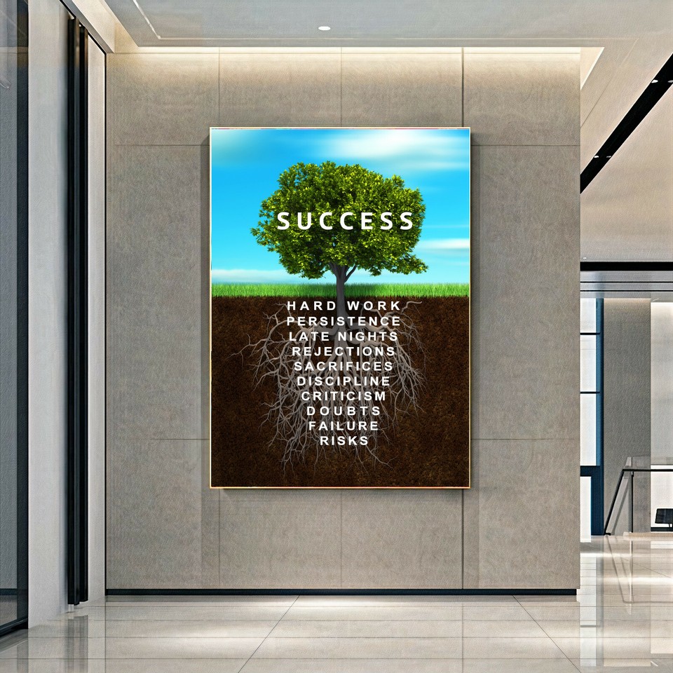 SUCCESS TREE MOTIVATION QUOTE INSPIRATIONAL PRINT HOME WALL POSTER ...