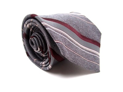 Langevin's Tie Gray Multi Color Stripe Necktie 56 x 3 New | eBay