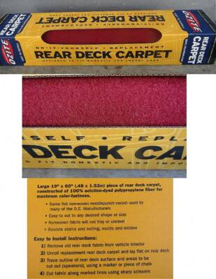 ( 2 ) NEW OZITE 19" x 60" REAR WINDOW DECK RED AUTOMOTIVE CARPET | eBay