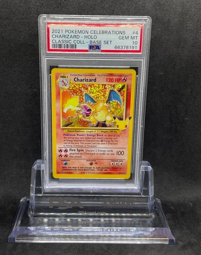 Pokemon Celebrations Base Set Charizard 4/102 Holo Bleed Foil Rare PSA ...