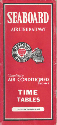 Seaboard Air Lines Railway public timetable 1/15/38 [2082] Buy 4+ save ...