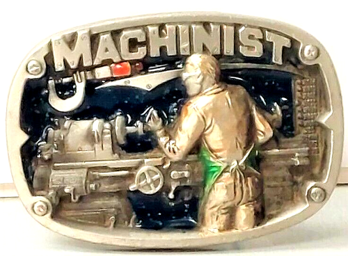 Machinist Heavy Pewter Belt Buckle Great American Rare Vintage 1986 ...