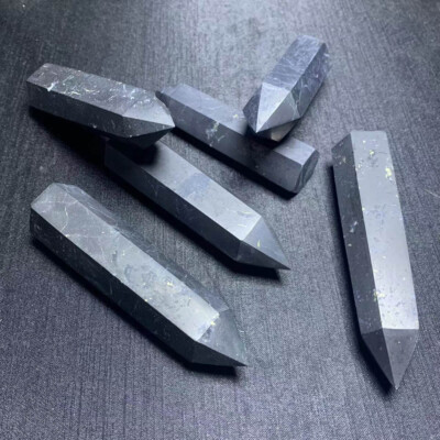 USA 1PC Natural Shungite Point Obelisk Tower Crystal Reiki Healing Chakra Gift | eBay