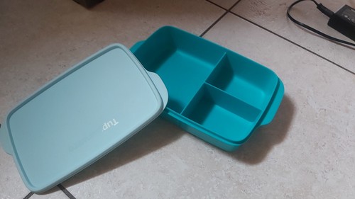Tupperware Lunch Box 1 Litre Turquoise Utiliser 1 Fois Boite Repas Avec ...