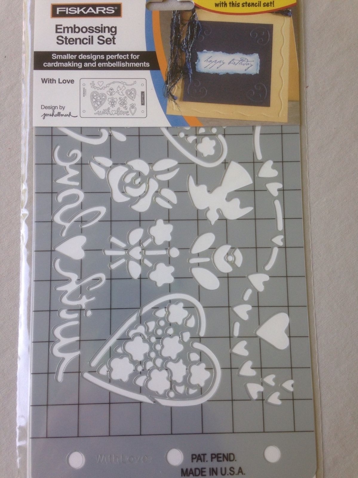 Fiskars Embossing Mini 4 x 6 ShapeBoss Stencil Set With Love 5639 NEW ...