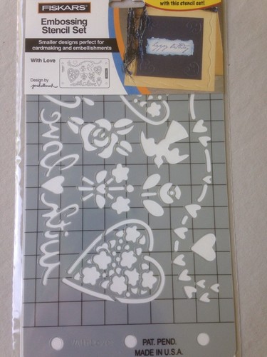 Fiskars Embossing Mini 4 x 6 ShapeBoss Stencil Set With Love 5639 NEW ...