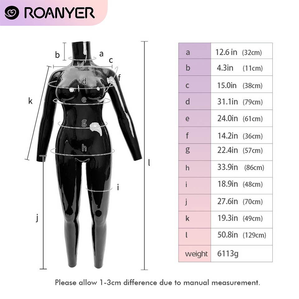 Roanyer Glossy D Cup Fake Boobs Silicone Bodysuit Full Cover Costumes ...