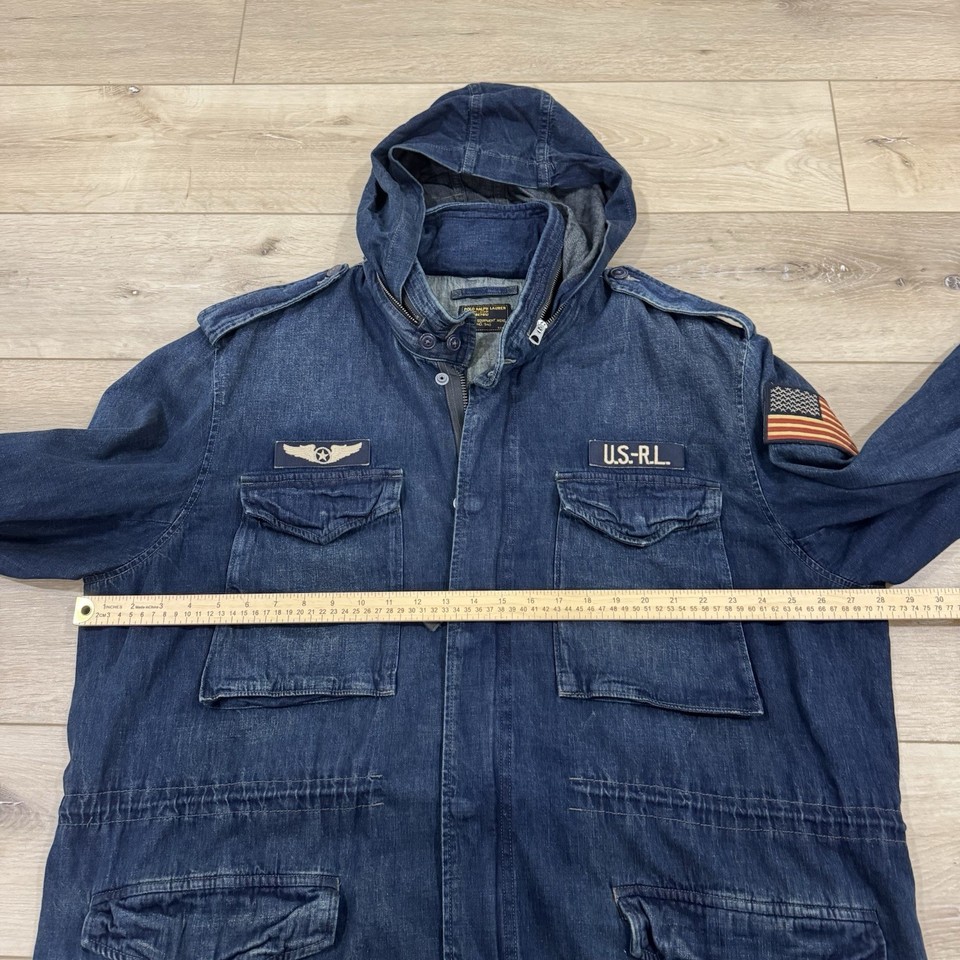 Polo Ralph Lauren Denim Jacket Mens XXL US Air Force Military USA ...