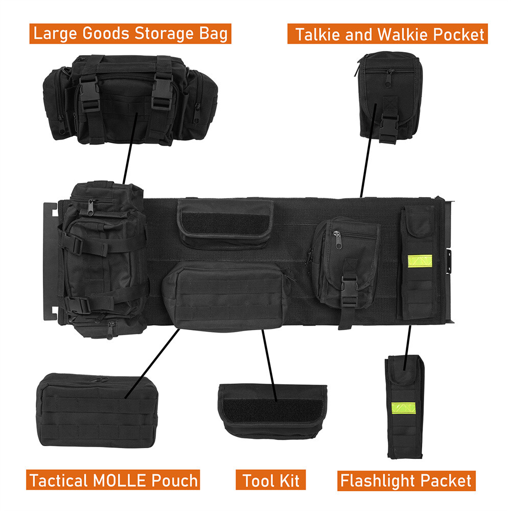 Front Overhead MOLLE Panel with 5x MOLLE Pouches Fit 1997-2006 Jeep ...