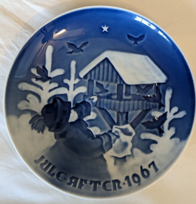 1967 B & G Fuglenes Jul Christmas of the Birds Plate Denmark - Blue | eBay